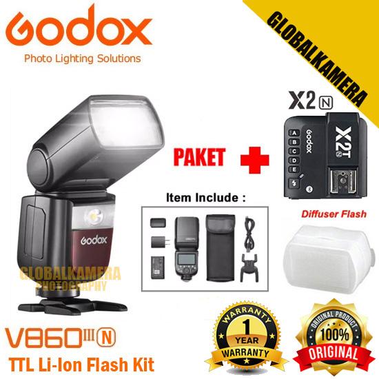 Jual Godox V860 MarkIII For Nikon TTL Li-Ion Flash Kit Paket X2T ...