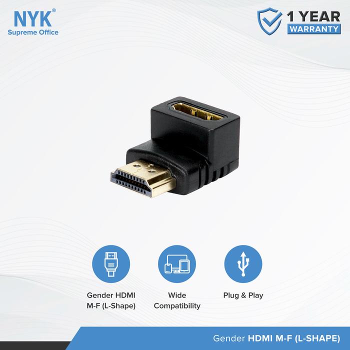 Promo Konektor NYK HDMI Connector L Shape HDMI Male to Female - Jakarta ...