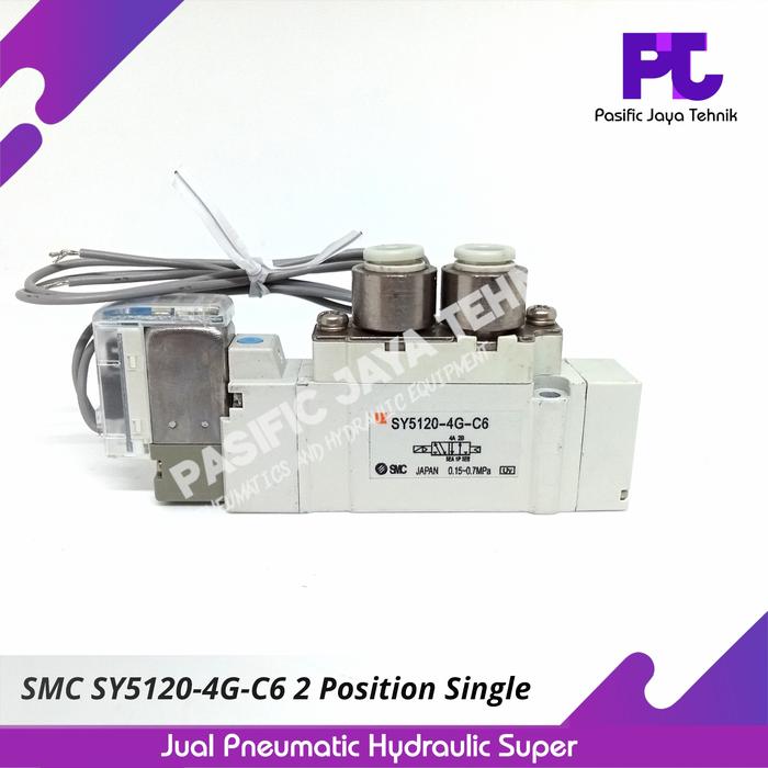 Jual Solenoid valve 220v SMC SY5120-4G-C6 2 Position Single SY Series - Jakarta Barat - Pasific ...