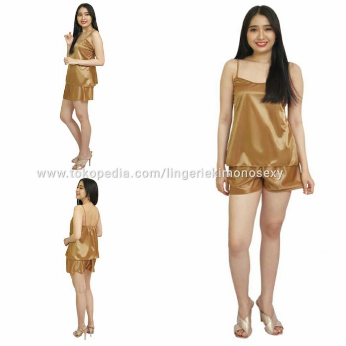 Jual singlet daleman tank top celana pendek wanita gold seksi ...