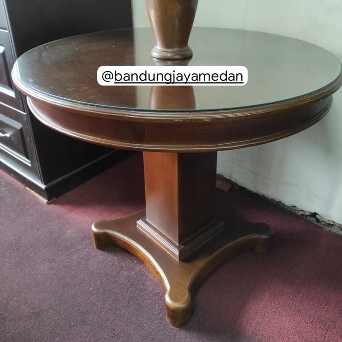 Jual Meja Bulat Foyer Classic Polos + Kaca uk. diameter 90cm - Kota ...
