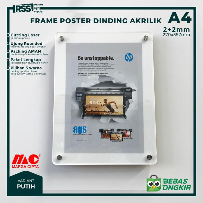 Jual Frame Poster Akrilik A4 / Bingkai Piagam A4 / Acrylic Foto Dinding ...