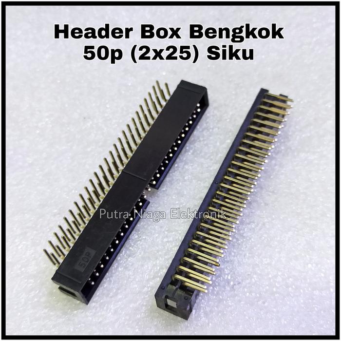 Jual Header Box 50p Siku IDC Male 50pin JTAG(2x25) Soket PCB 50 Pin ...