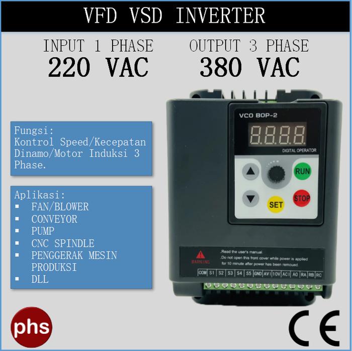 Jual VFD VSD Inverter Input 1 Phase 220V Output 3 Phase 380V - Kota Bogor - PLC HMI SCADA ...
