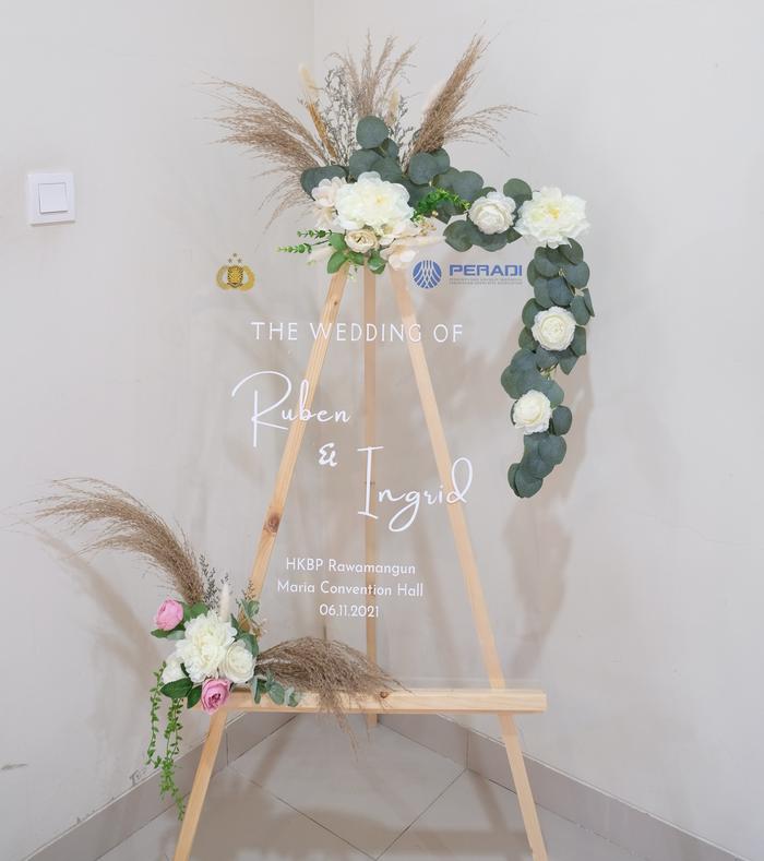 Jual Standing Welcome Sign Acrylic Wedding Sign Akrilik Hiasan Bunga ...