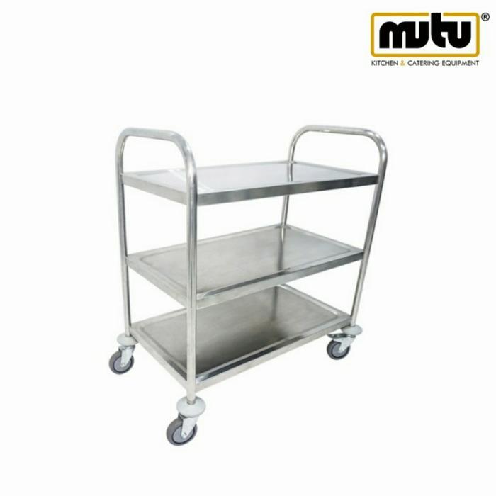 Jual Trolley Stainless Steel Rak 3 Susun Troli Dorong Pengantar Makanan ...