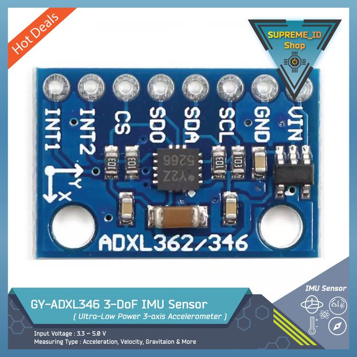 Jual GY-ADXL346 3-DoF IMU Sensor (New Ultra Low Power 3-Axis ...