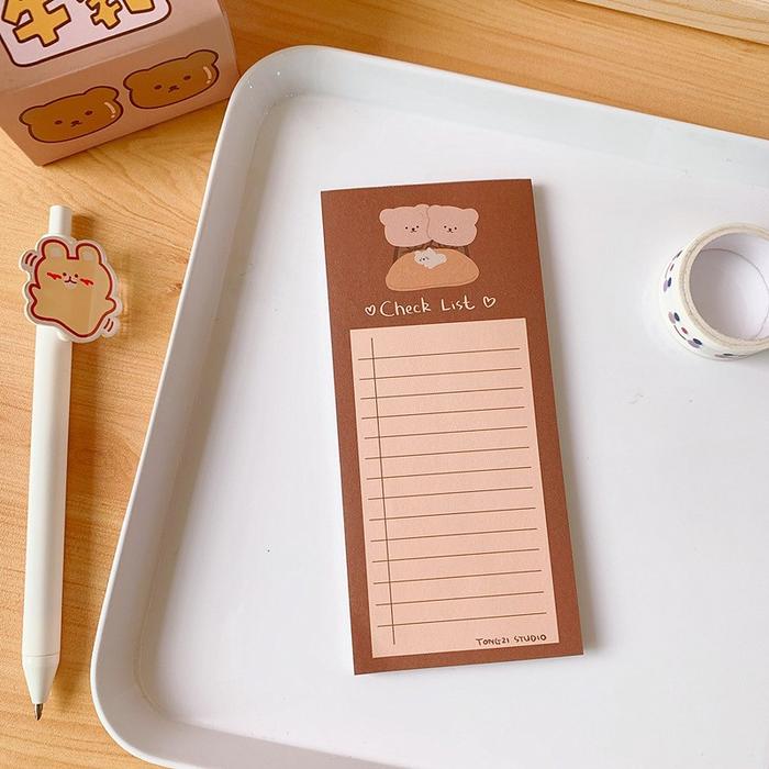 Jual 50 Lembar Memopad Notepad Beruang Bear Korea Lucu Notes Catatan ...