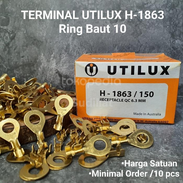 Jual TERMINAL SKUN UTILUX RING BAUT 10 DIAMETER M6 6,3MM H-1863 SATUAN ...