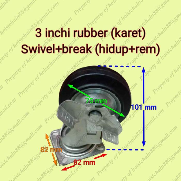 Jual Roda industri medium duty Edly Castor&wheels 3 inch for troli ...