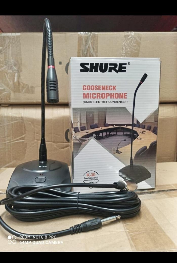 Jual mic microphone kabel meja podium mimbar pidato shure k30 gooseneck ...