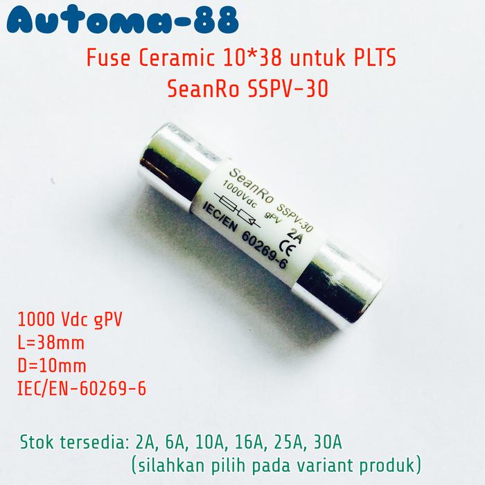 Jual DC 1000V Fuse Ceramic Link gPV 10*38 10x38 PLTS Solar Cell Panel ...