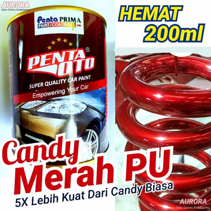Jual Cat Merah Candy Tone Red PU 200ml Penta Oto Candytone Transparan ...