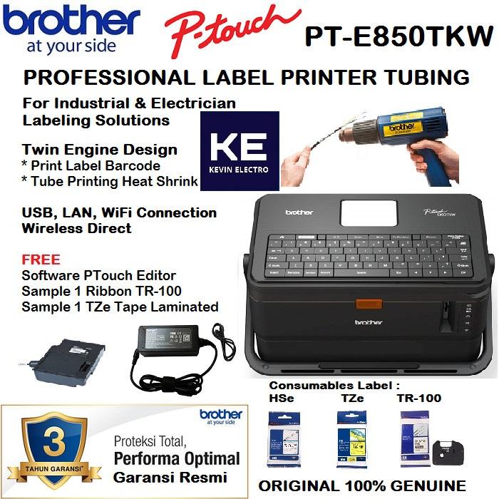 Jual BROTHER PT-E850TKW PTouch Label Barcode PTE850 Tube Tubing E850 ...