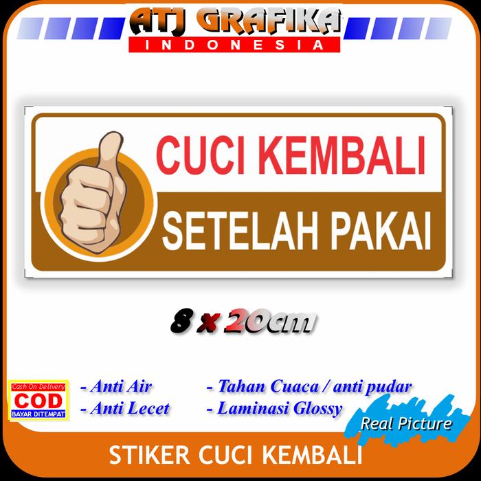 Promo Stiker cuci kembali setelah pakai sticker kebersihan gelas piring ...