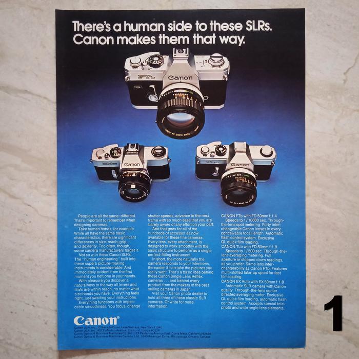 Jual Iklan Jadul Kamera CANON FTb TLb EX EF F1 F-1 FTQL Analog SLR ...