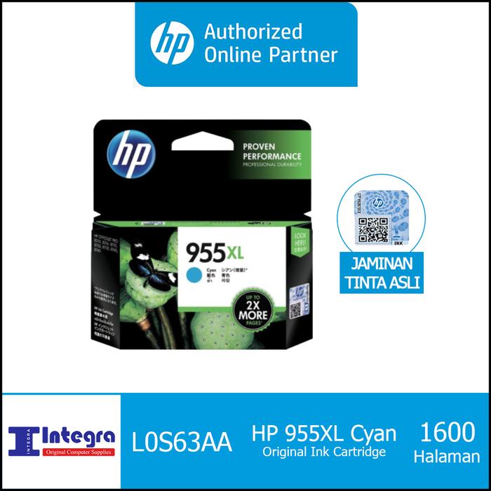 Jual Tinta HP 955XL 955 XL Colour Original Ink Cartridge - Cyan ...