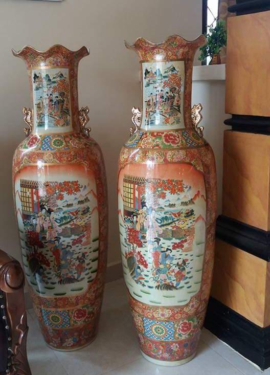 Jual Guci Keramik China Antik tinggi 130 cm motif dewi dan merak ...