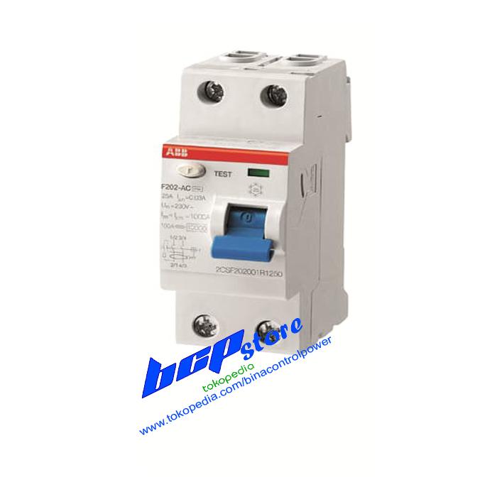 Jual RCCB 2P 25A 30mA, AC Type, 2CSF202005R1250 - F202 AC-25/0,03 IEC ...