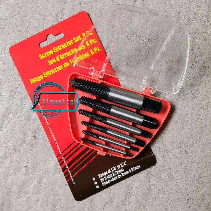Jual Screw Extractor Set - Tap Balik Set 6 Pcs - Pencabut Baut Rusak ...