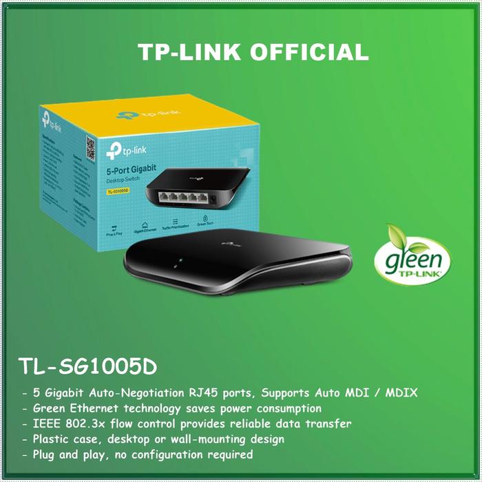 Promo TP-Link TL-SG1005D TPLink SG1005 D 5 Port Gigabit Desktop Switch ...