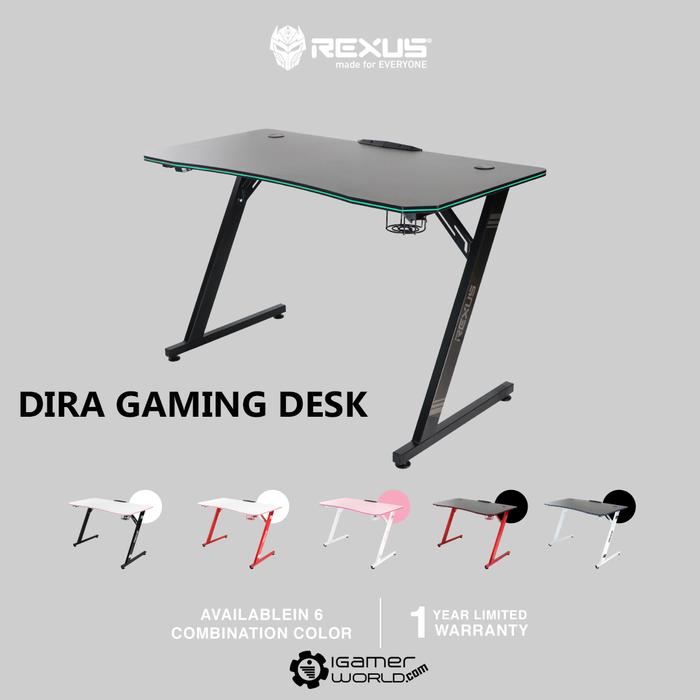 Jual Rexus Dira RGB - 120cm Carbon Fiber Look Gaming Desk - WHITE / RED ...