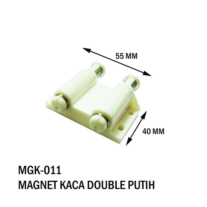 Jual Kunci Magnet Lemari Double Push Open Kaca warna Putih Magnet Only ...