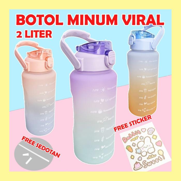 Jual botol minum gradasi 2 liter / 1.3 liter / 1 liter botol minum ...