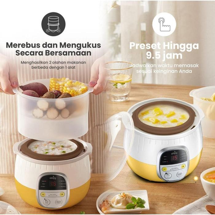 Jual Emily Slow Cooker + Steamer Clay Pot / Baby & Family Food Maker Di ...