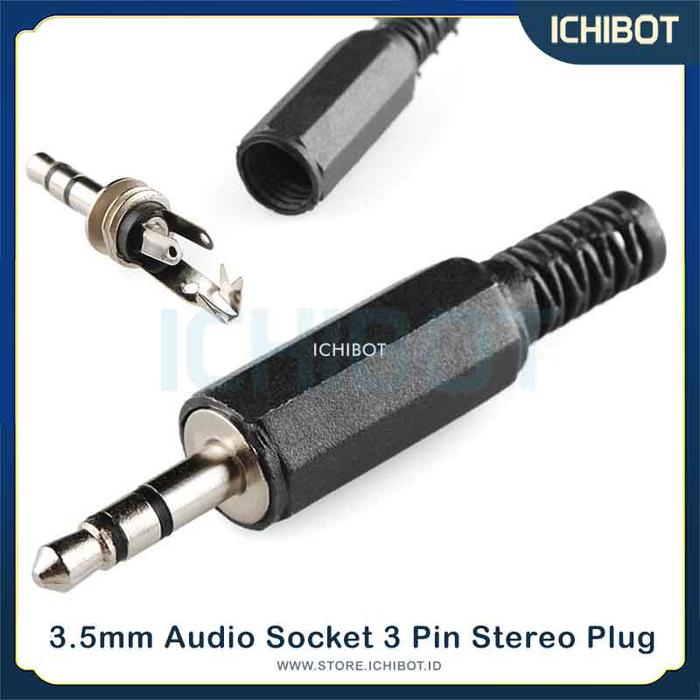 Jual 3.5mm Audio Socket Dual Channel 3 Pin Stereo Plug 3.5 Connector ...