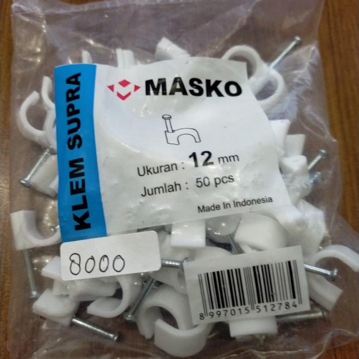 Jual Isi 50 Pcs Klem 12 Masko cable clip listrik alat perlengkapan ...