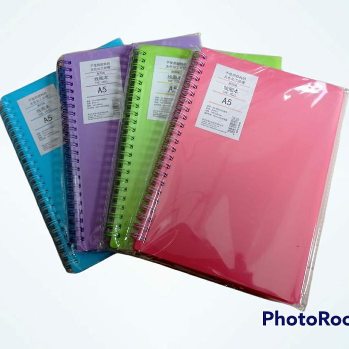 Jual buku catatan notebook A5 spiral warna/ buku boloknoot A5 spiral ...