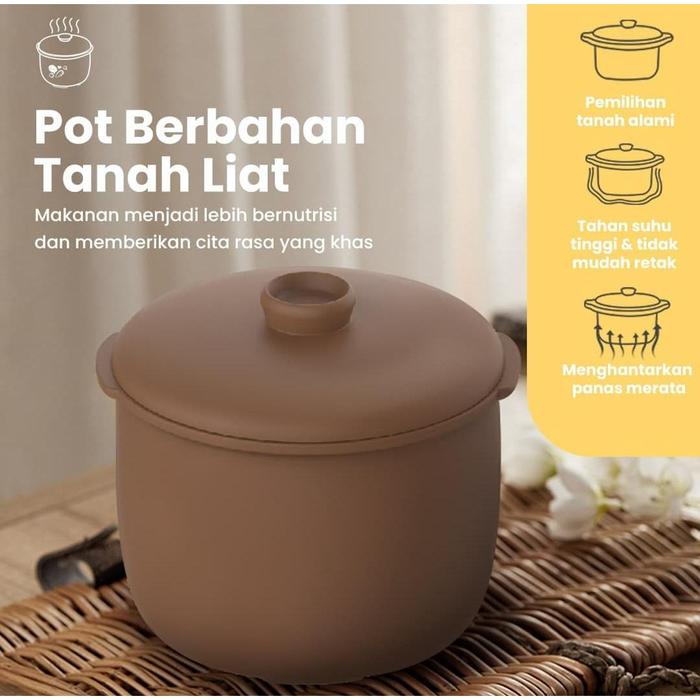 Jual Emily Slow Cooker + Steamer Clay Pot / Baby & Family Food Maker Di ...