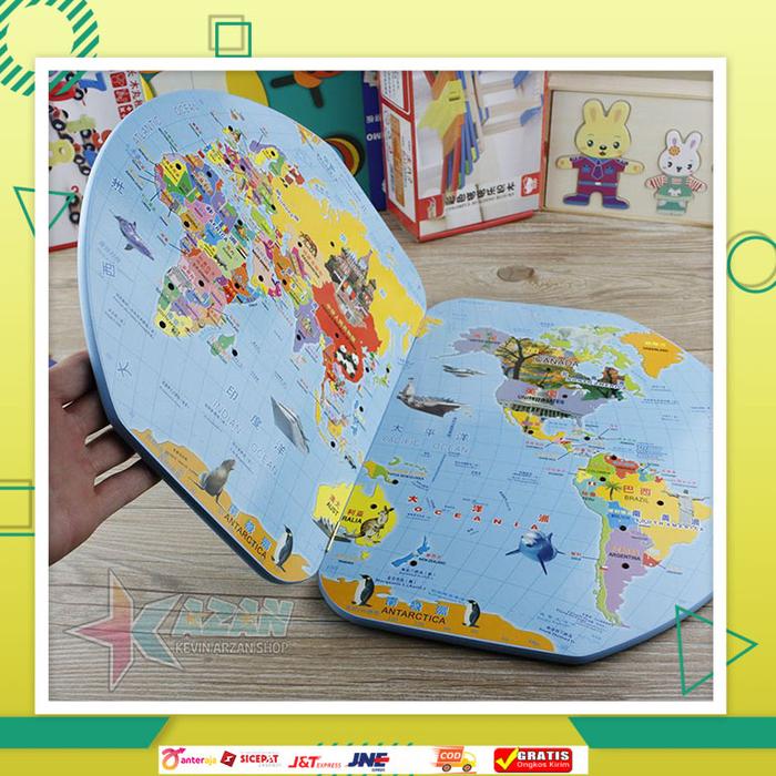 Jual Mainan Edukasi Mengenal Bendera Negara Globe , Map Of The World ...