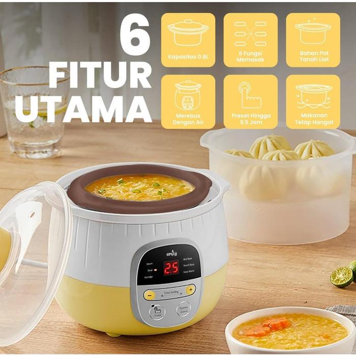 Jual Emily Slow Cooker + Steamer Clay Pot / Baby & Family Food Maker Di ...