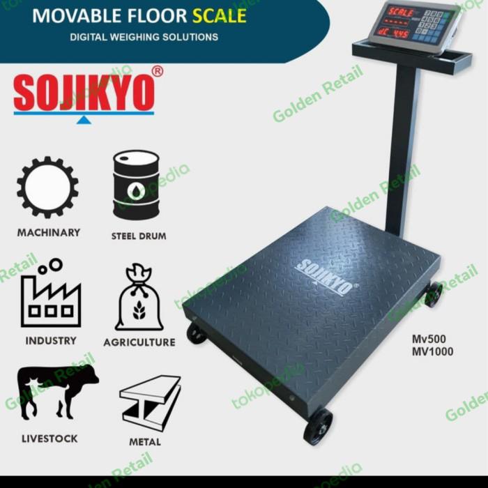 Jual Timbangan Lantai Digital MV 1000 kg / Sojikyo 1 Ton dengan roda ...