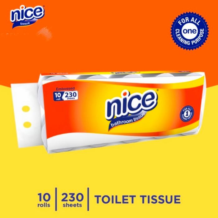 Jual Tissue 10 Roll Tissue 10 NICE Emboss 230 Roll Toilet NICE ...