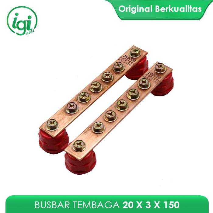 Jual BUSBAR ARDE TEMBAGA 20 X 3 X 150 / TERMINAL NOL PLAT ISOLATOR ...