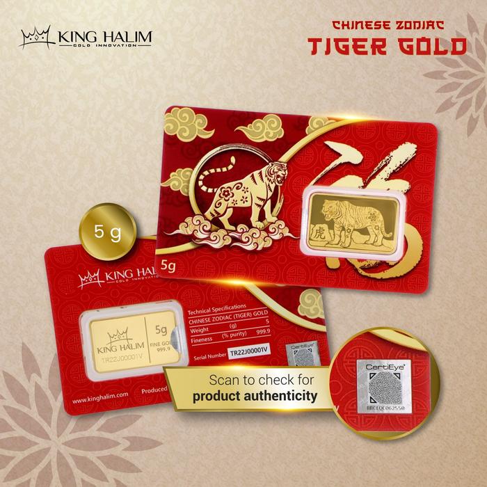 Jual LOGAM MULIA EMAS KING HALIM 5GR- CHINESE ZODIAC TIGER - Kota ...