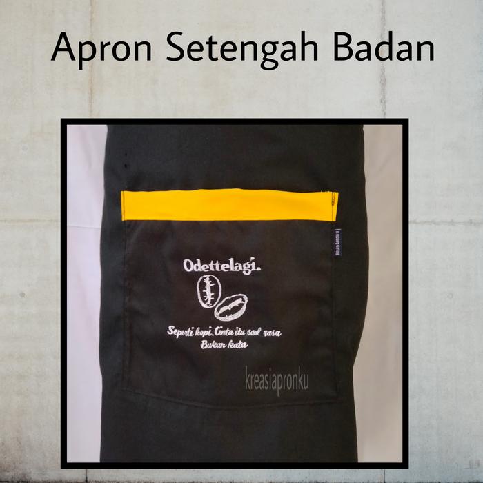 Jual Apron Setengah Badan/Apron Waiters ( free Bordir Logo) - Hitam ...