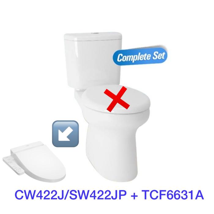 Jual Kloset Duduk dengan Washlet TOTO CW422J / SW422JP + TCF6631A putih ...