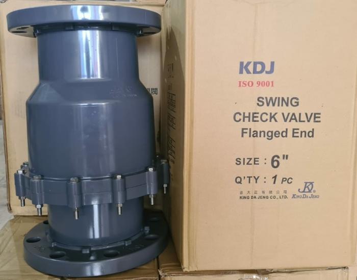 Jual swing check valve FLANGE 6 inch 6" checkvalve 6 dem kdj pvc Taiwan ...