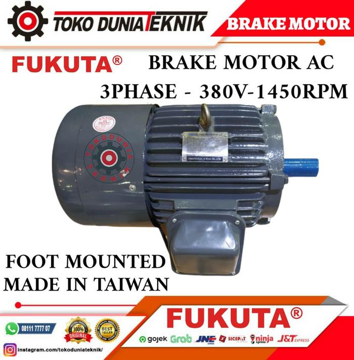 Jual BRAKE MOTOR FUKUTA AC 1.5KW 2HP 4POLE 3PHASE FOOT MOUNTED ...