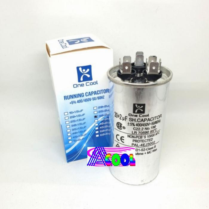 Jual Kapasitor AC 30+2 uf 3 Soket/Running Capacitor-Kapacitor 30+2uf ...
