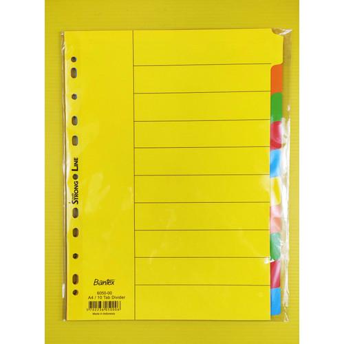 Jual Pembatas Kertas File Ordner Divider Ordner BANTEX A4 10 Warna 6050 ...