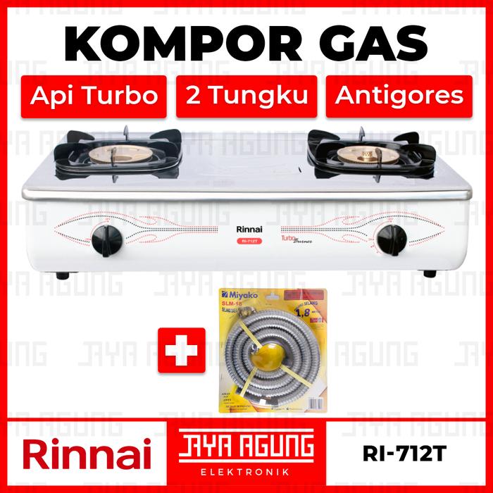 Jual Kompor Gas 2 Tungku RINNAI RI-712T RI 712 T Api Turbo Stainless ...