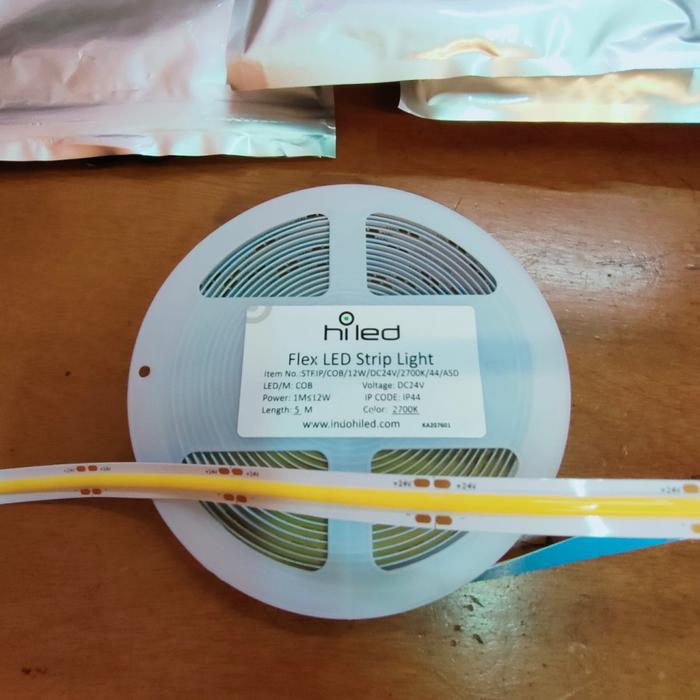Jual HILED Flex LED Strip COB 24V 12watt/Meter Panjang 5 Meter IP44 ...