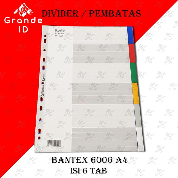 Jual DIVIDER BANTEX 6006 A4 ISI 6 TAB INDEX PEMBATAS FILE - Jakarta ...