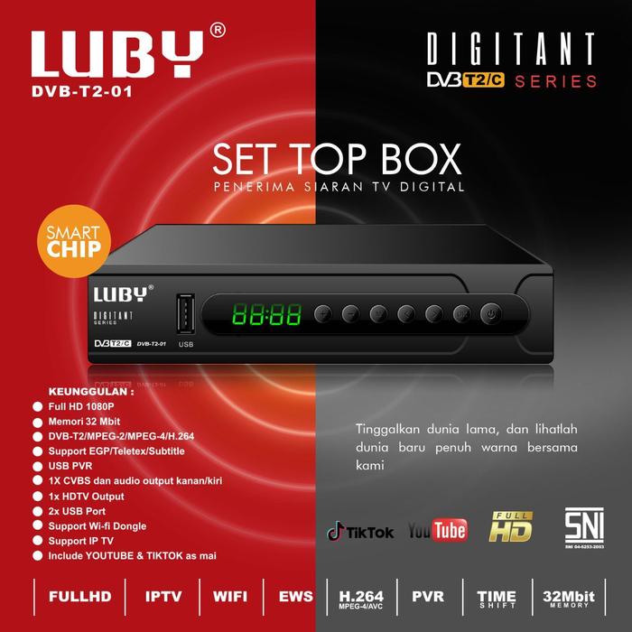 Jual Luby Set Top Box Dvbt2/c Receiver Tv Stb Digital Dvb T2-01 - T2-01 ...