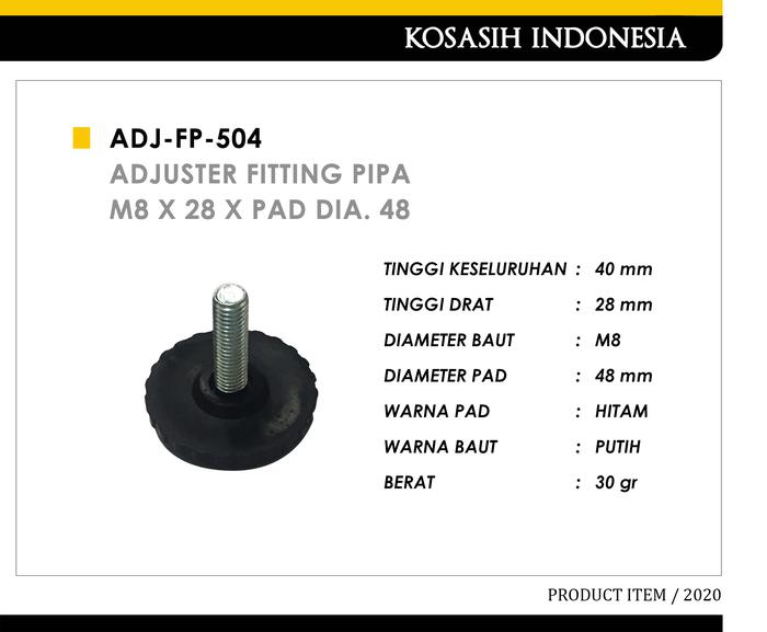 Jual 293 ADJUSTER FITTING PIPA M8 X 28 X PAD DIA.48 ( HITAM ) - Kota ...